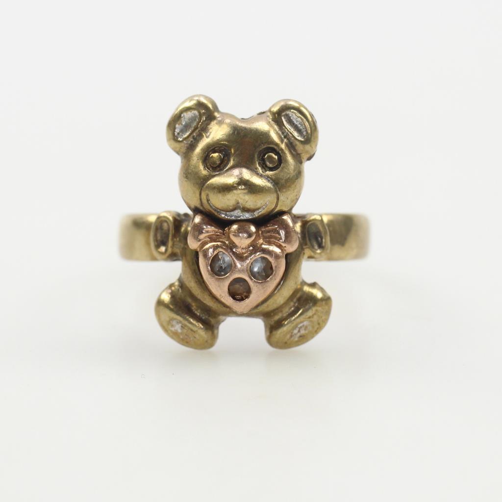 9kt Two Tone Gold Teddy Bear Ring | Property Room