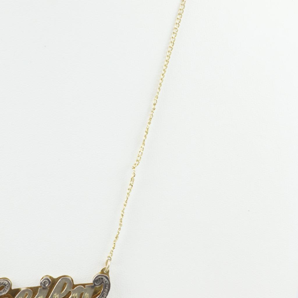 9kt Two-tone Gold Name Plate Necklace | Property Room