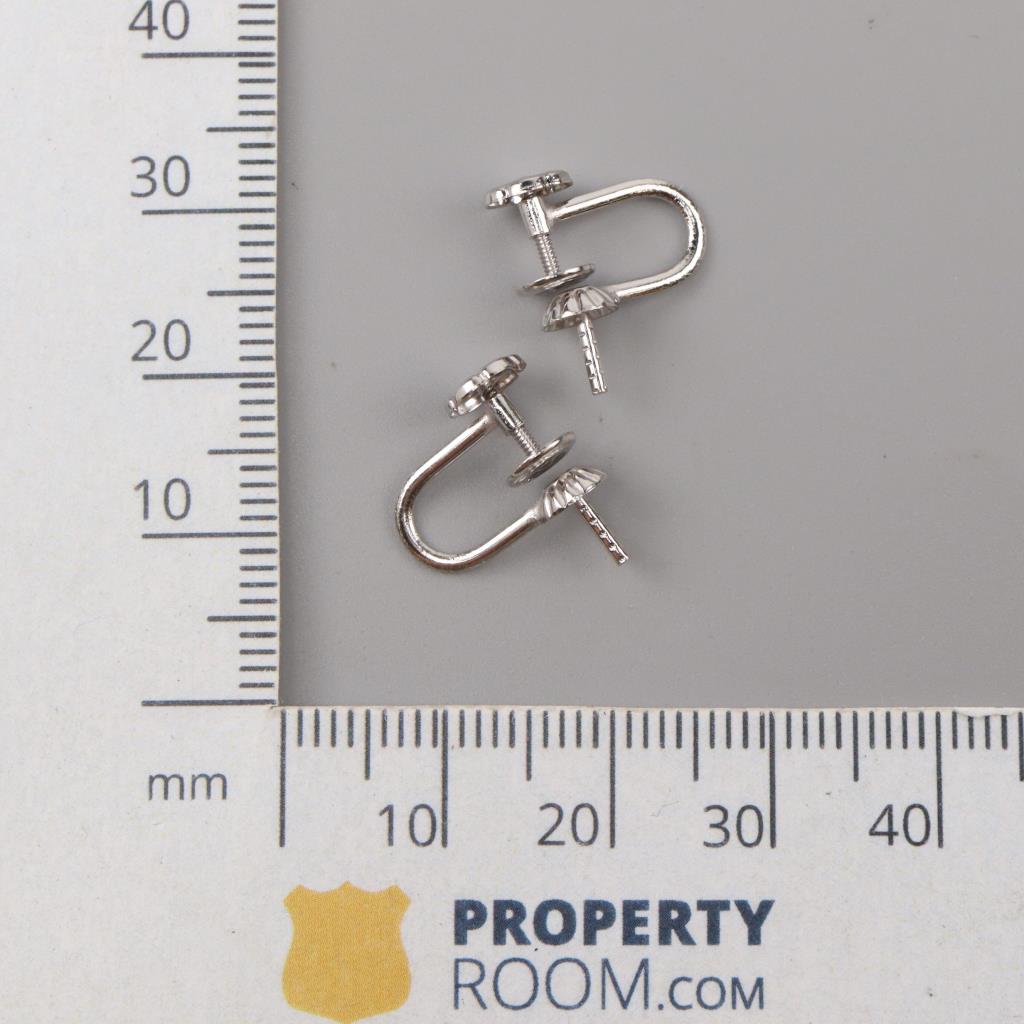 9kt White Gold Screw Back Clip-On Earring Findings | Property Room