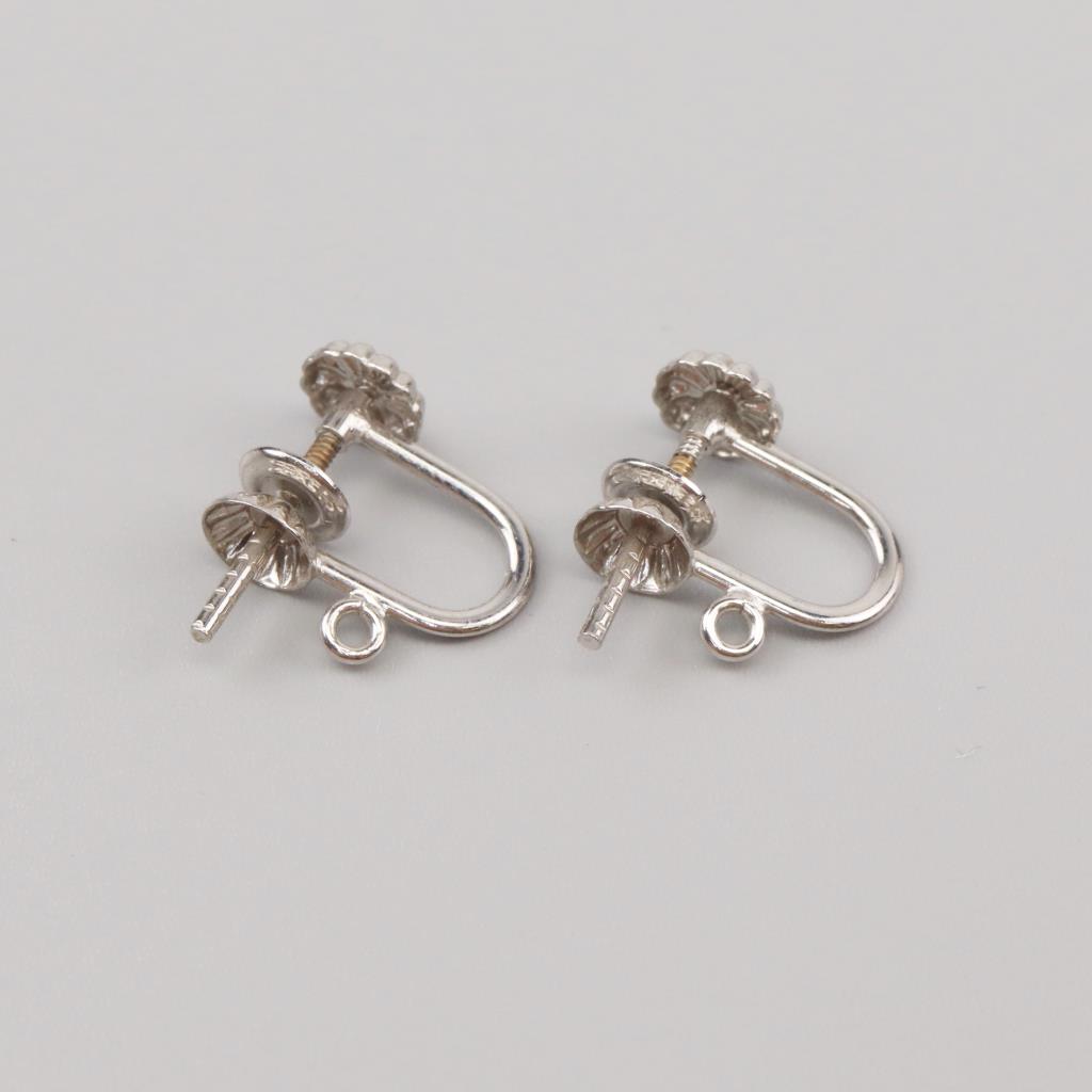 9kt White Gold Screw Back Clip-On Earring Findings | Property Room