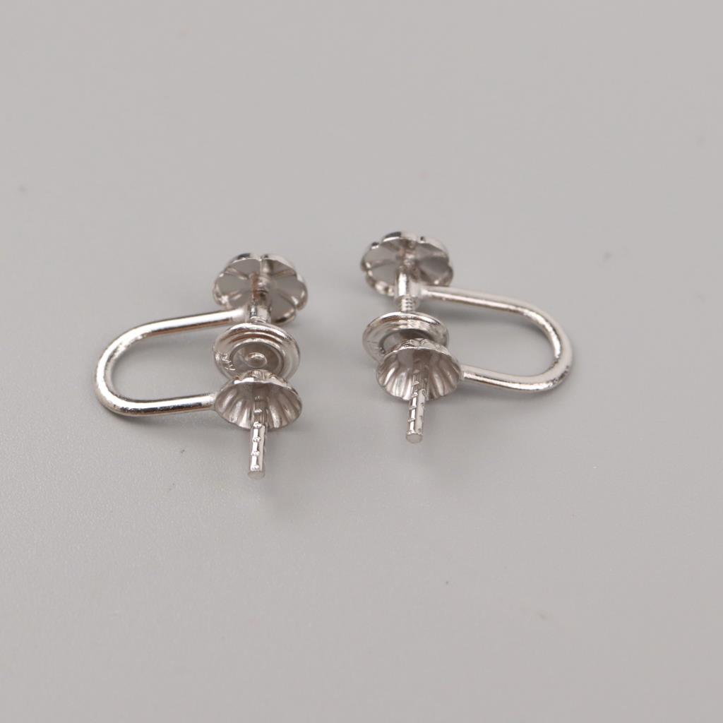 9kt White Gold Screw Back Clip-On Earring Findings | Property Room