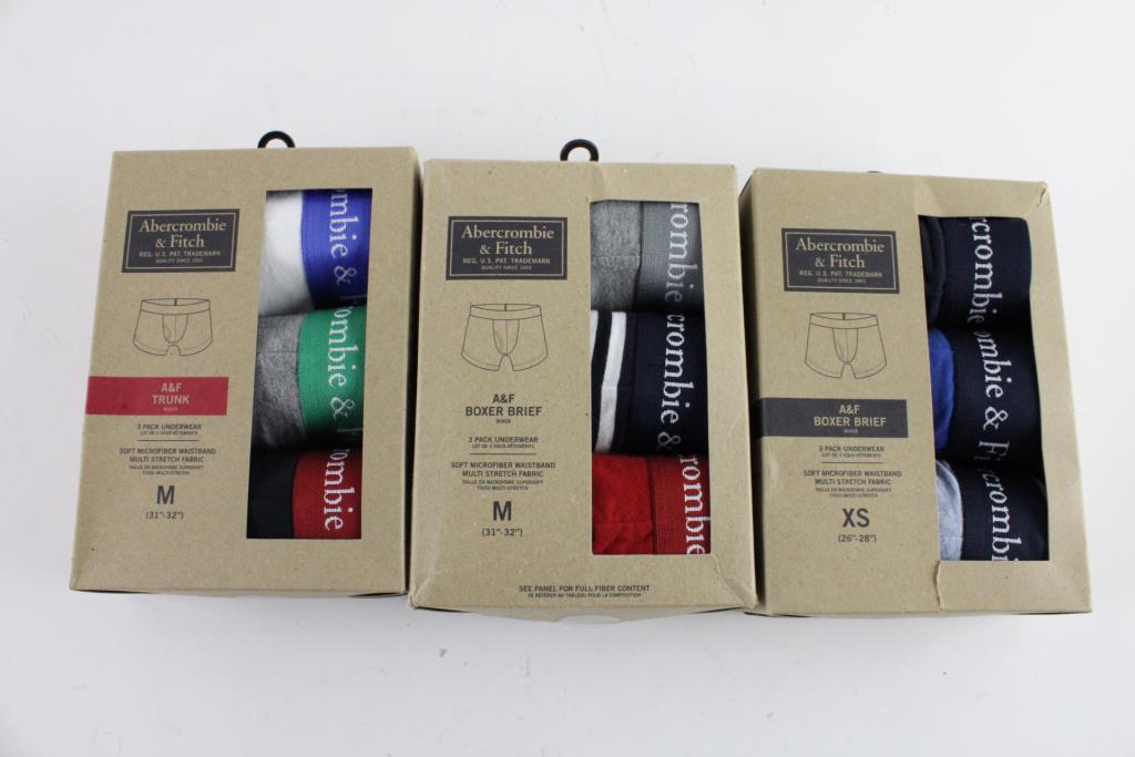 Abercrombie & Fitch Boxer Briefs And Trunks 3-Packs, XS And M, 3 Pieces ...
