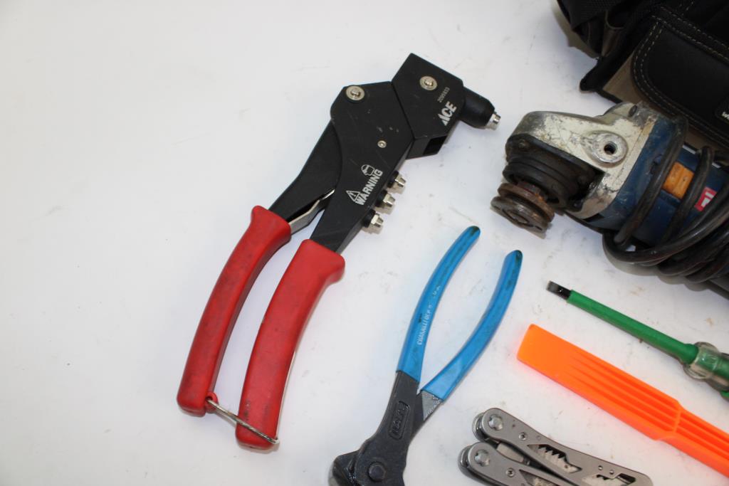 Ace Rivet Gun, Ryobi Grinder, Dewalt 25' Measuring Tape, & More In CLC ...