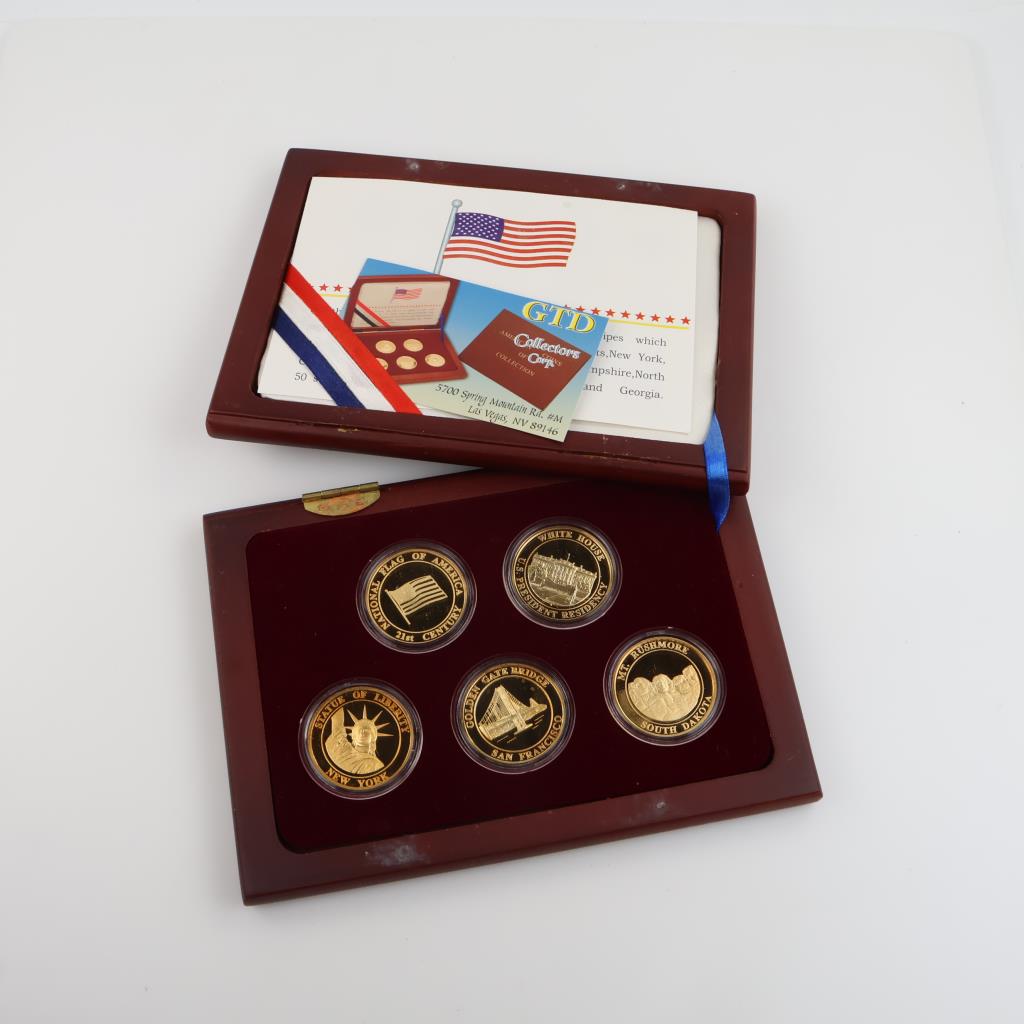 American Coins Of Collection Yellow Metal Token Set | Property Room