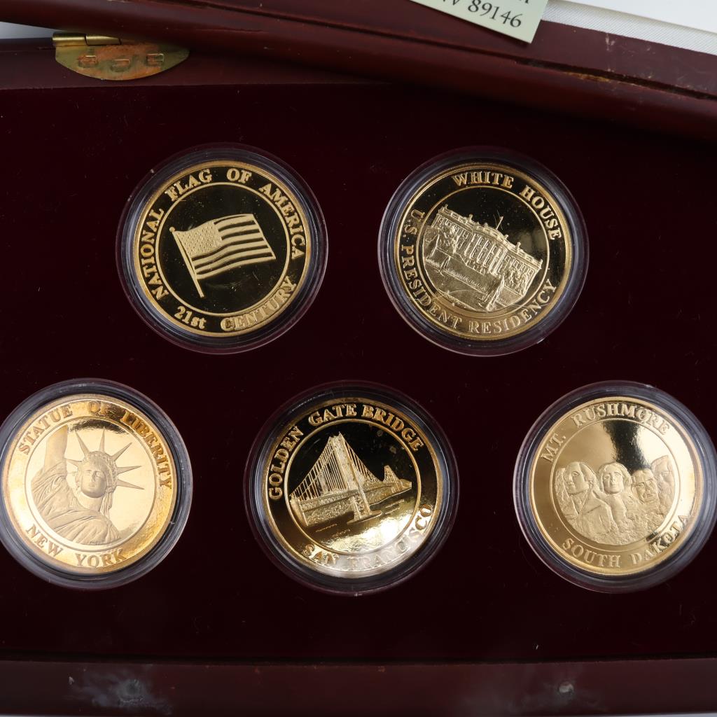 American Coins Of Collection Yellow Metal Token Set | Property Room
