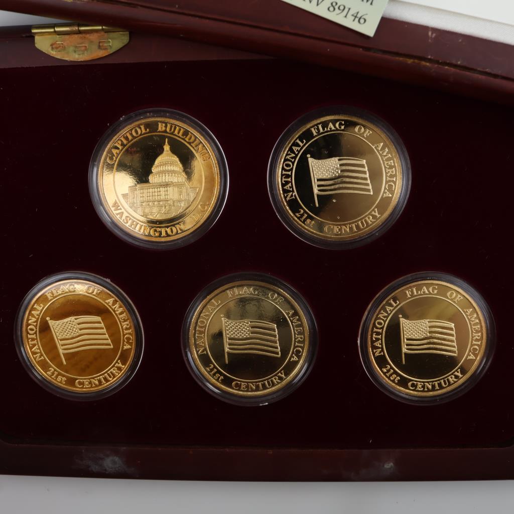American Coins Of Collection Yellow Metal Token Set | Property Room