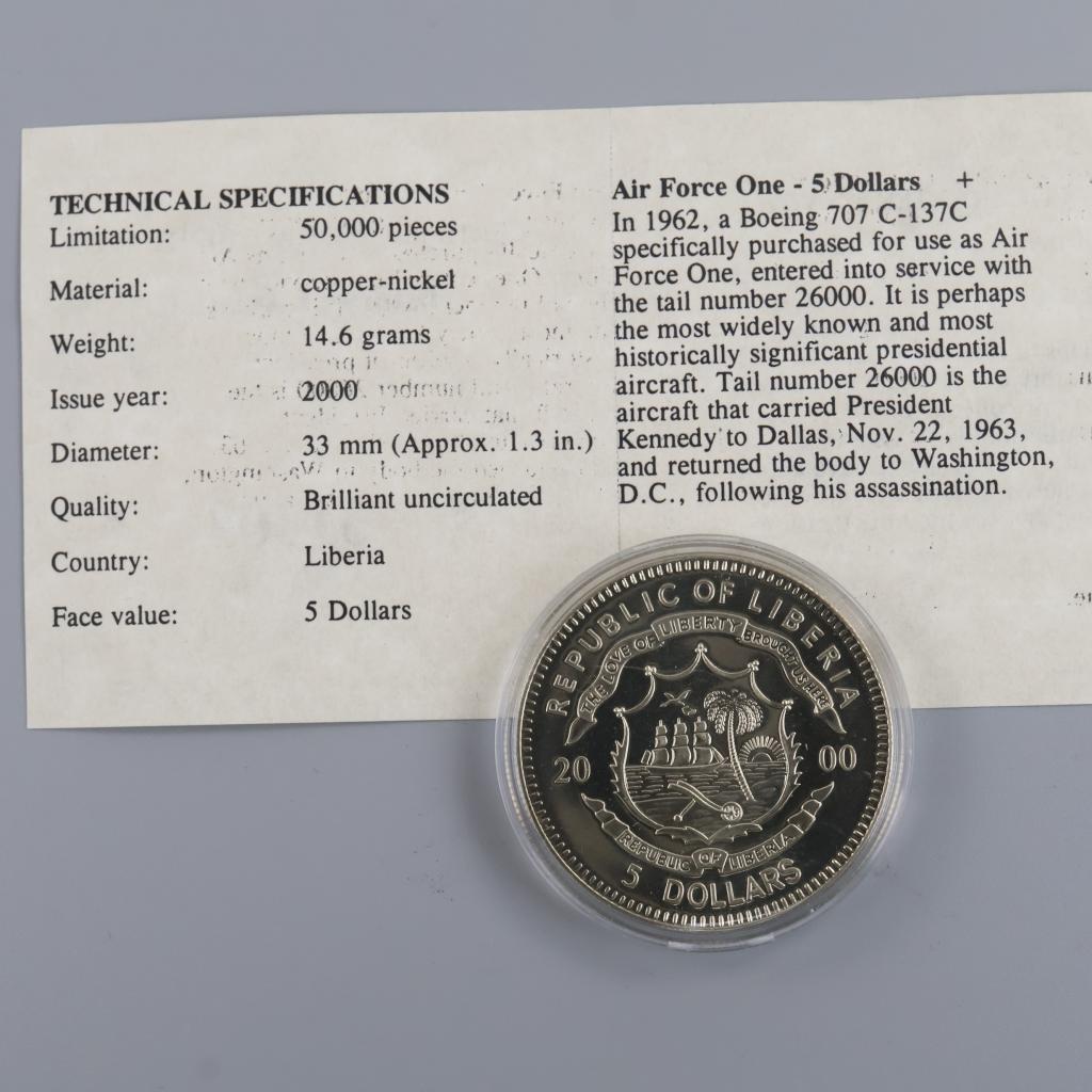 American Mint, Air Force One $5, History Of Aviation, Proof Token W ...