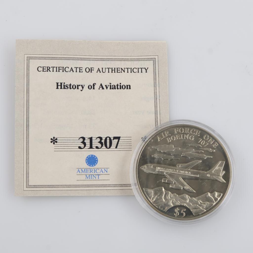 American Mint, Air Force One $5, History Of Aviation, Proof Token W ...