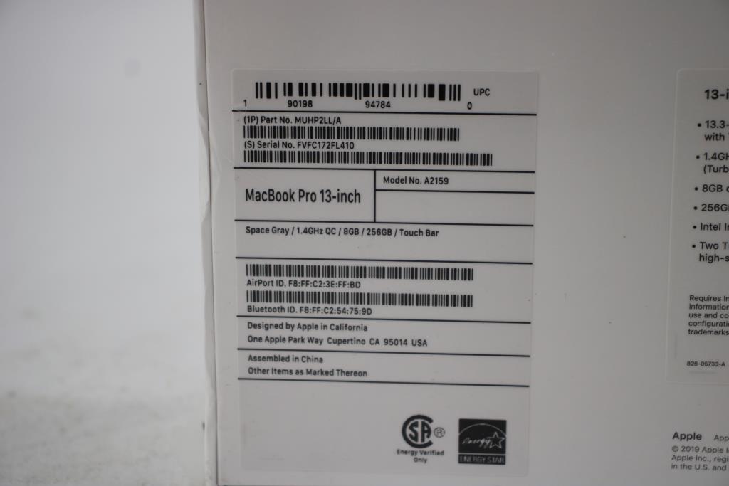 Apple 13-inch Macbook Pro, A2159 | Property Room