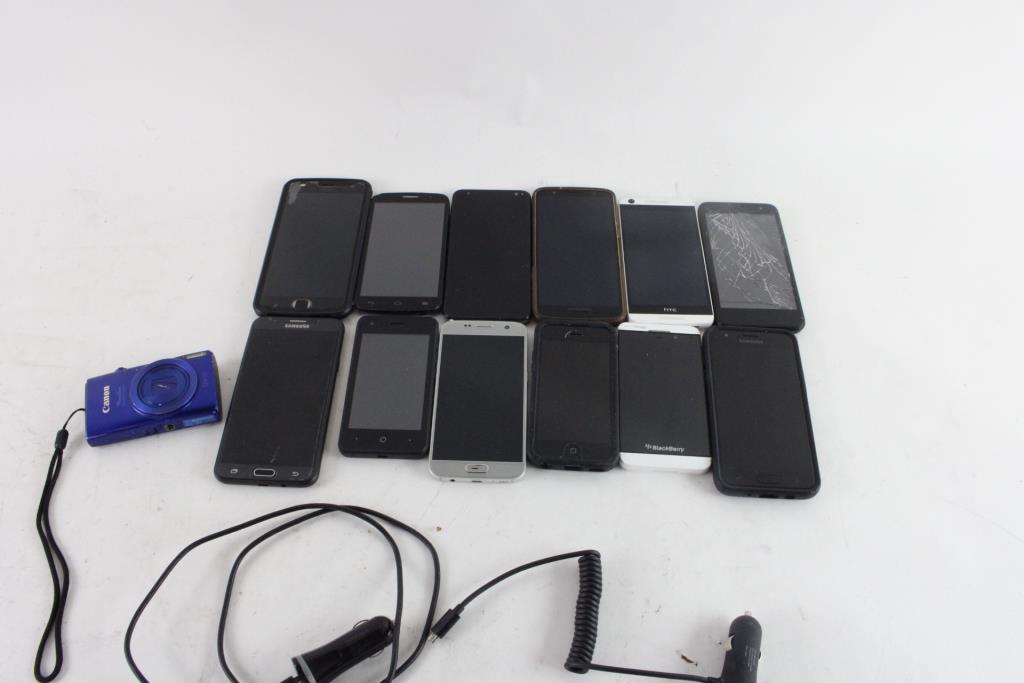 Apple, HTC, Canon And More, Cell Phone/digital Camera Lot, 5+ Pieces ...
