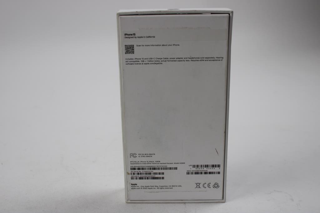 Apple IPhone 15, 128GB, Unknown Carrier - NEW IN OPEN BOX | Property Room