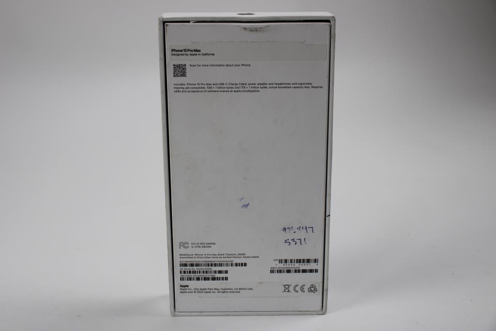 Apple IPhone 15 Pro Max, 256GB, Unknown Carrier - NEW IN OPEN BOX ...