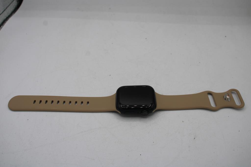 Apple Watch Series 7 (GPS), 41mm Aluminum Case, Tan Sports Band (Size 5 ...