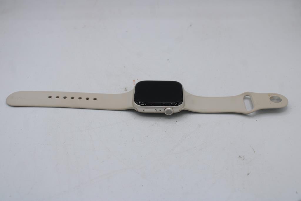 Apple Watch Series 7 (GPS), 45mm Aluminum Case, Beige Sports Band (S/M ...