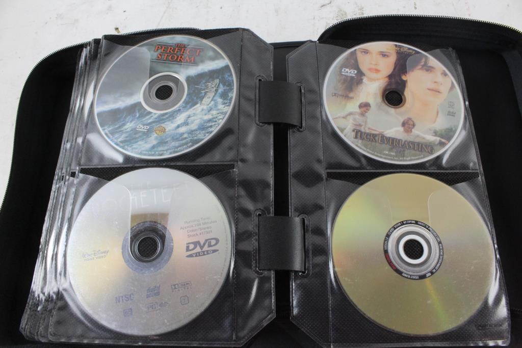 Assorted DVD Movies, 50+ Pieces In Leather Case | Property Room