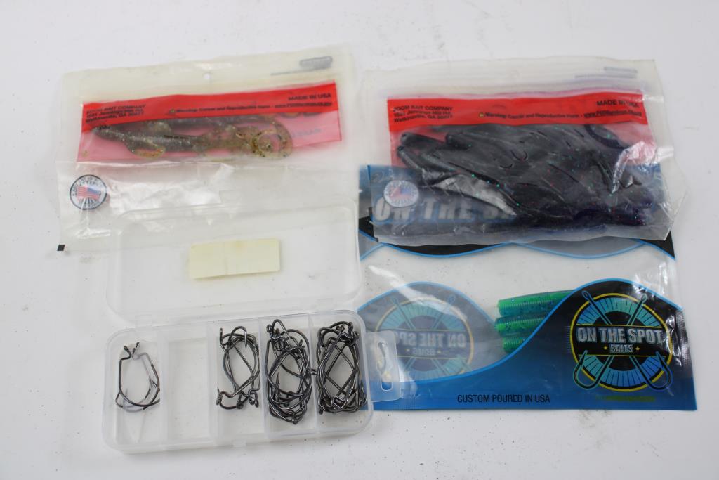 Assorted Fishing Bait And Hooks, 10+ Pieces | Property Room