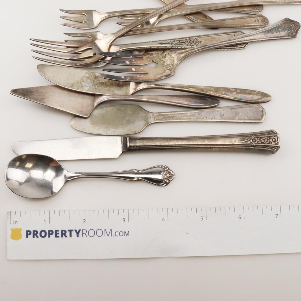 Assorted Flatware And Silver Plated Utensils, 12 Pieces | Property Room