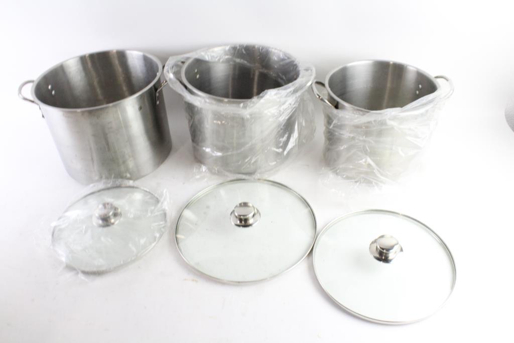 Assorted Pots With Lids, 3 Pieces | Property Room