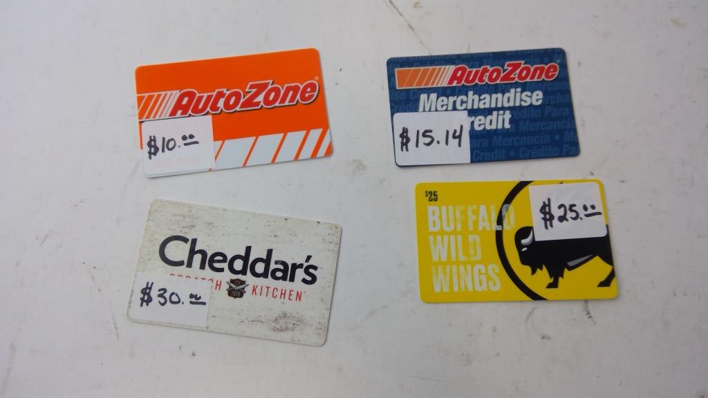 Auto Zone Gift Card And More, 4 Pieces | Property Room