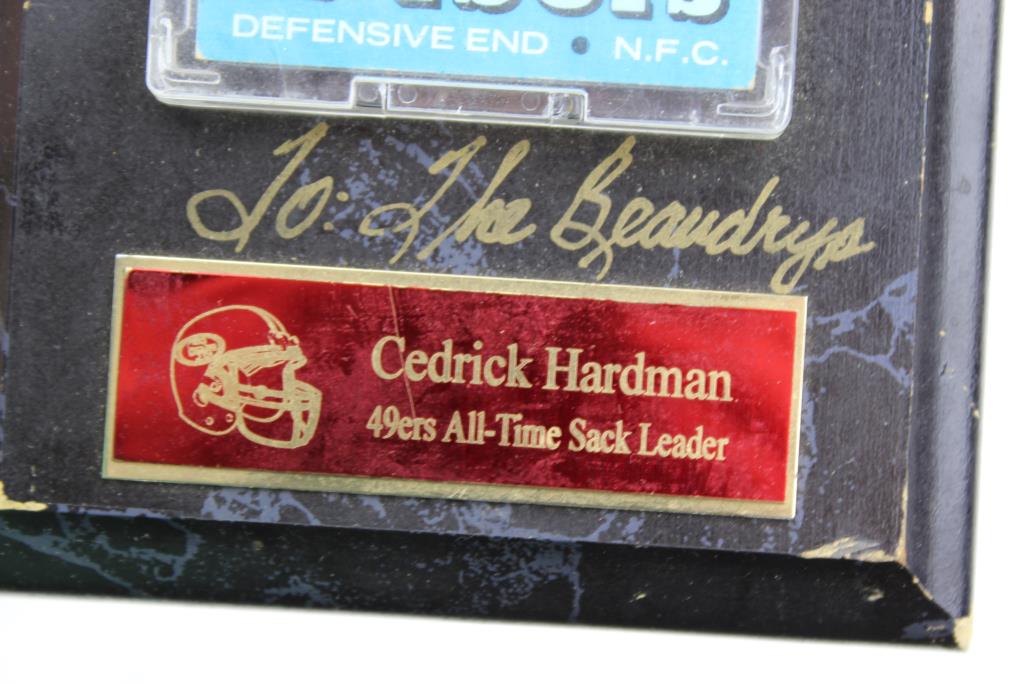 Autographed 49ers Cedrick Hardman Trading Card On Plaque With ...
