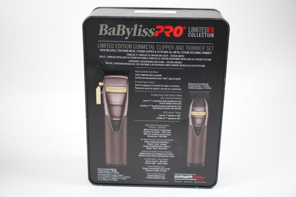 BaByliss Pro Limited FX Gunmetal Clipper And Trimmer Set | Property Room