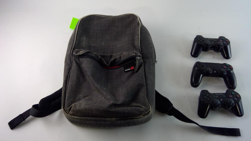 Backpack With Playstation 3 And 4 Controllers, 4 Pieces | Property Room
