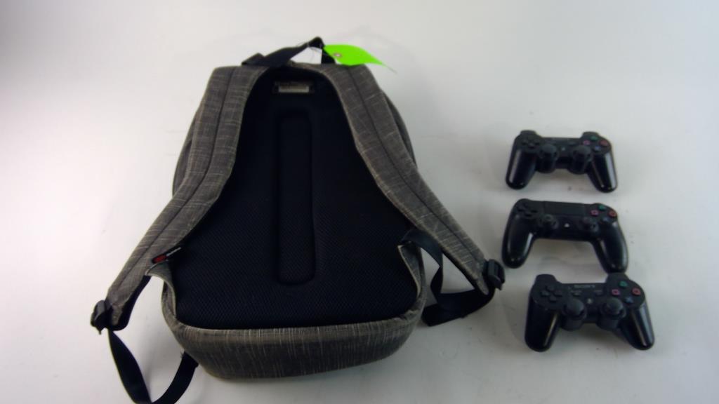 Backpack With Playstation 3 And 4 Controllers, 4 Pieces | Property Room