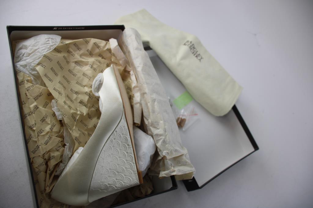 Badgley Mischka Dara Satin Jeweled Wedges, Size 5 1/2, MP3437 ...