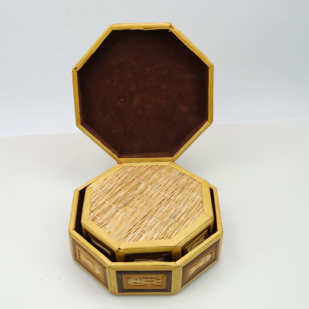 Bamboo Rattan Octagon Nesting Jewelry / Trinket Boxes, Two Boxes ...