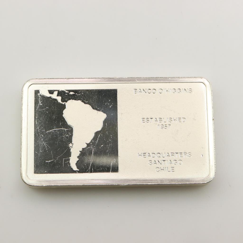 Banco O'Higgins Chile Proof Silver 1000 Grain Bar | Property Room