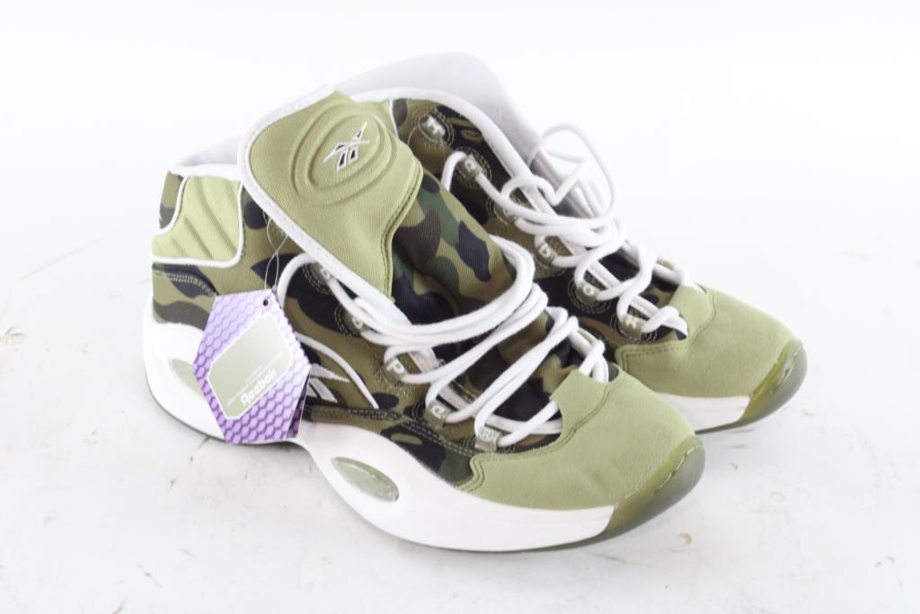 Bape X Reebok Question Mid Camo Shoes, Size 11 | Property Room