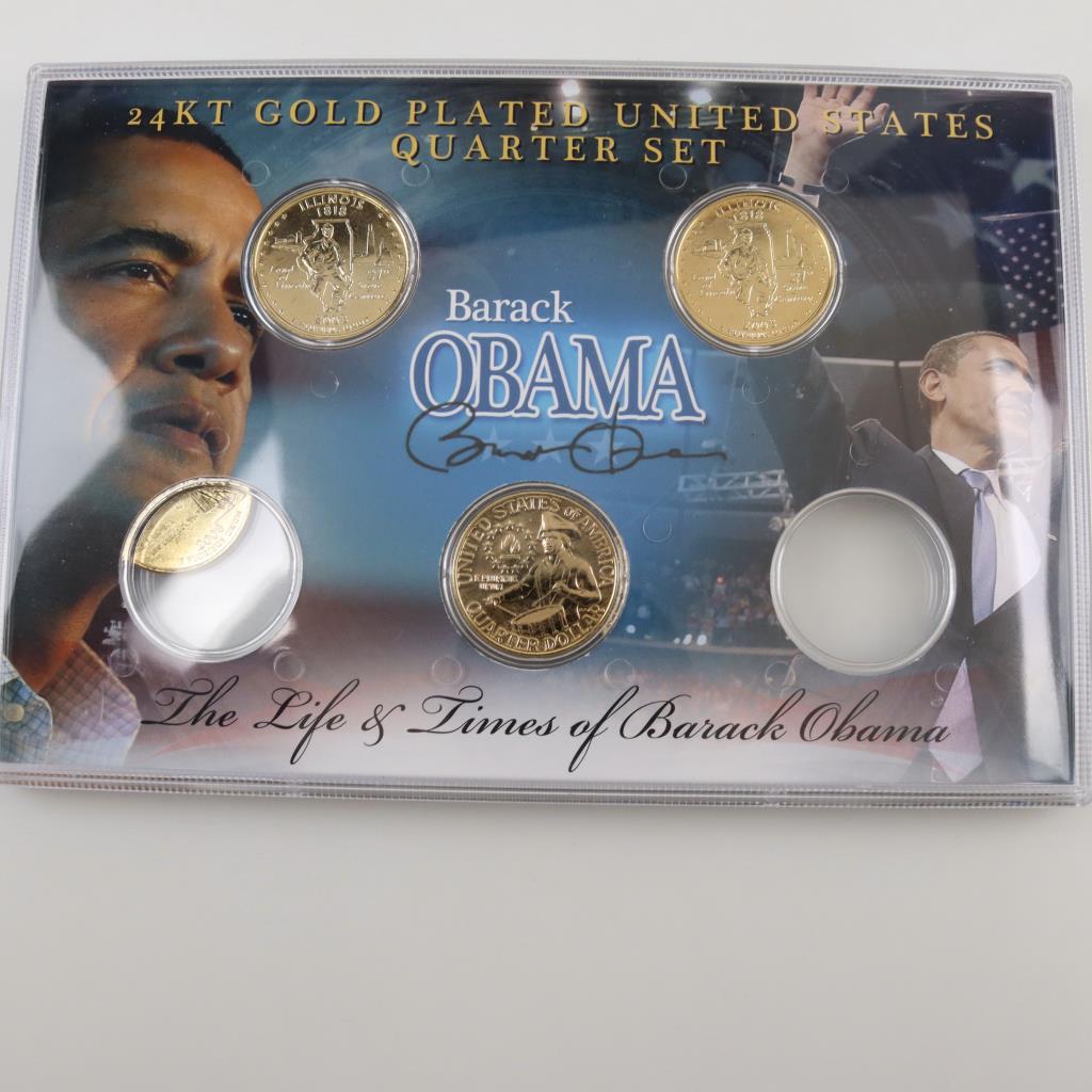 Barack Obama Gp Colorized Quarter Set | Property Room