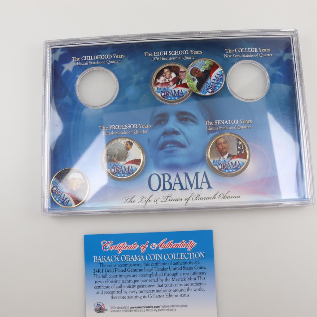 Barack Obama Gp Colorized Quarter Set | Property Room