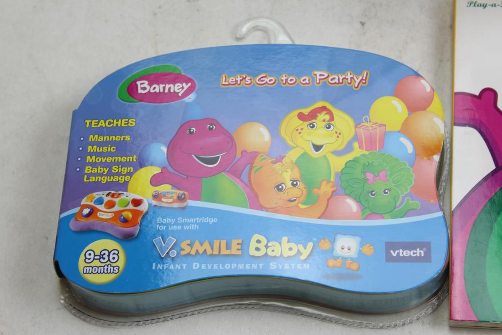 Barney Dvd, Book, V. Smile Baby And Plush Toy: 4 Items | Property Room