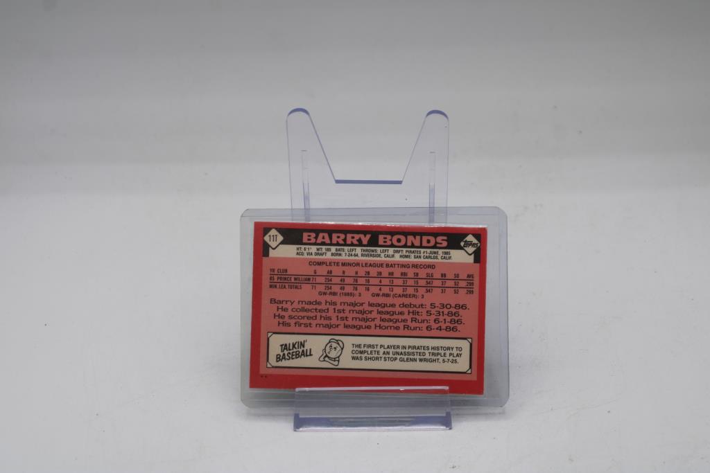 Barry Bonds Rookie Card | Property Room