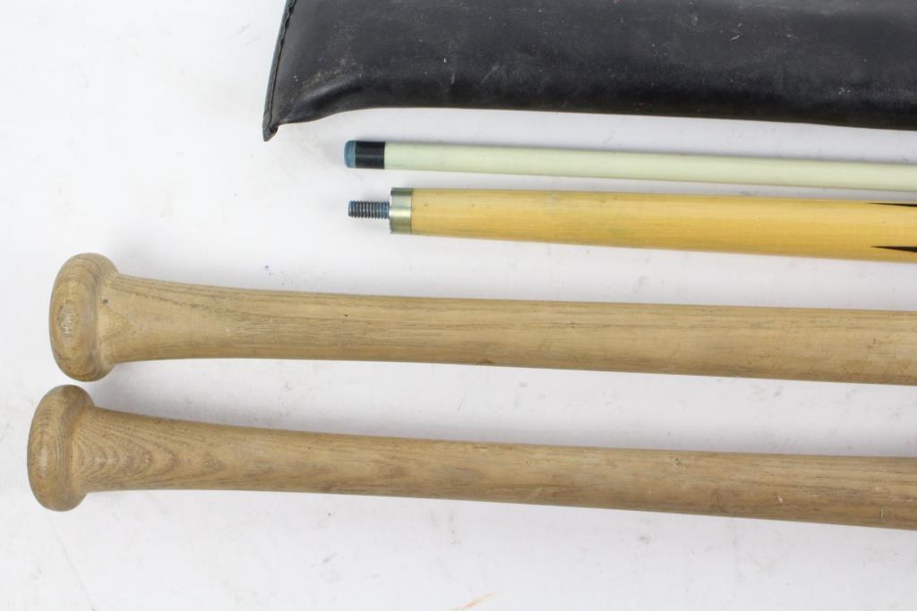 Baseball Bats And Pool Cue, 3 Pieces | Property Room