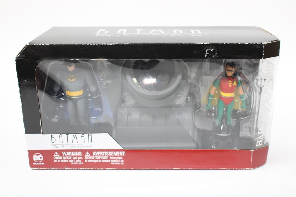 Batman The Animated- Batman & Robin With Bat Signal And Batmobile ...