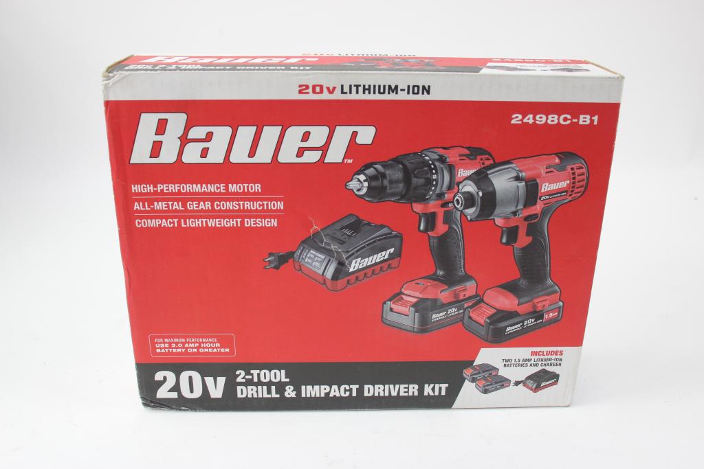 Bauer 20V 1/2" Compact Drill/Driver Kit 2498C-B1 | Property Room