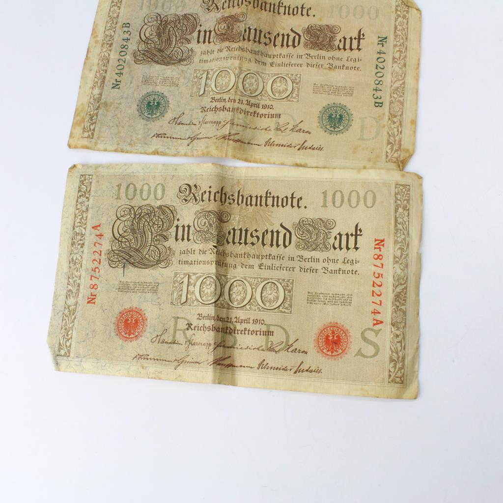 Berlin 1910 Reichsbanknote Paper Money, 3 Bills | Property Room