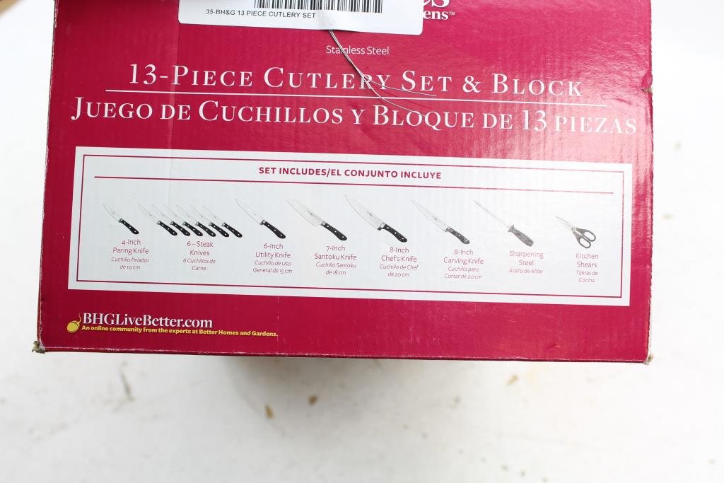 Better Homes & Gardens Cutlery Set & Block; 13 Pieces | Property Room