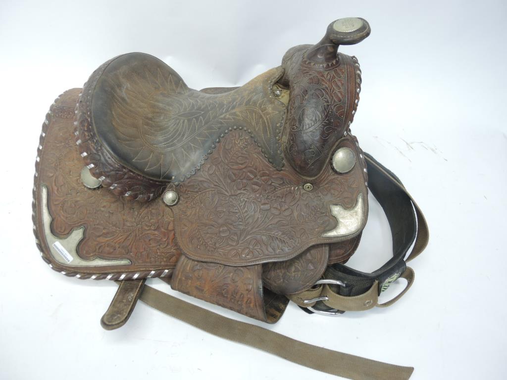 Billy Cook Western Saddle With Silver Detailing | Property Room