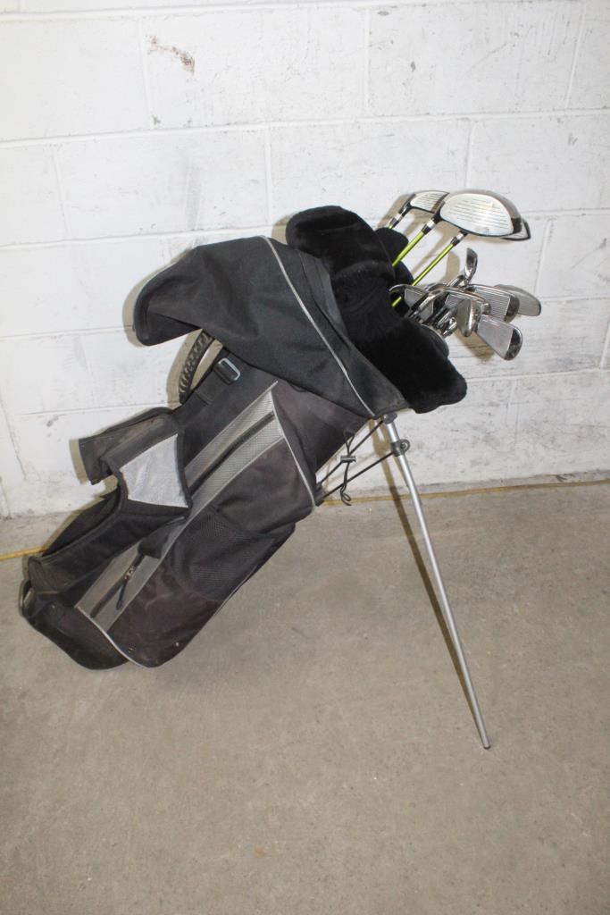 Black And Gray Golf Bag With Clubs, 15 Pieces | Property Room