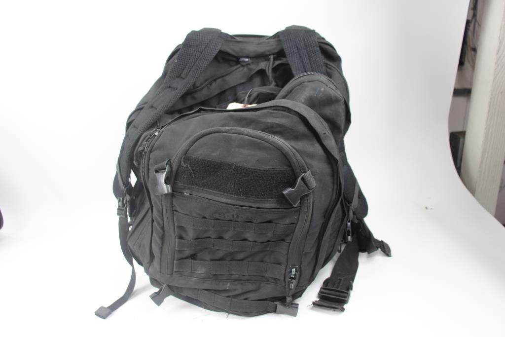 Black Backpack With Knee Blades And More | Property Room