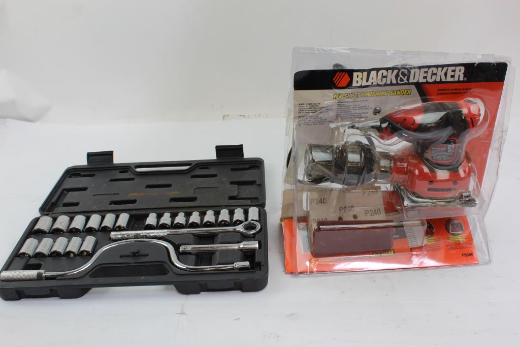 Black & Decker Sander And Unknown Brand Ratchet & Socket Set | Property ...