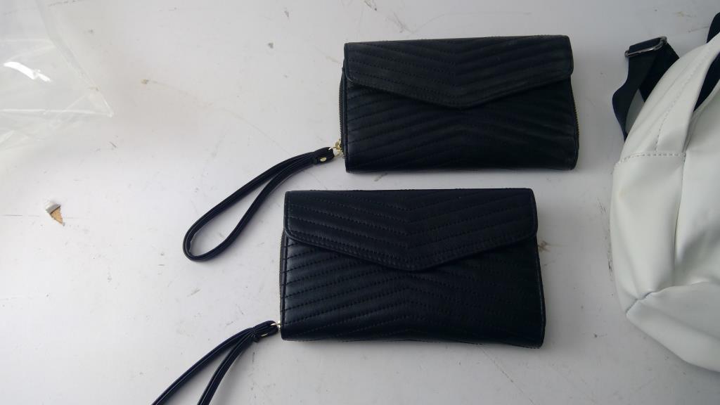 Black Leather Hand Wallets, Kendall + Kylie Leather Mini Backpack. 3 ...