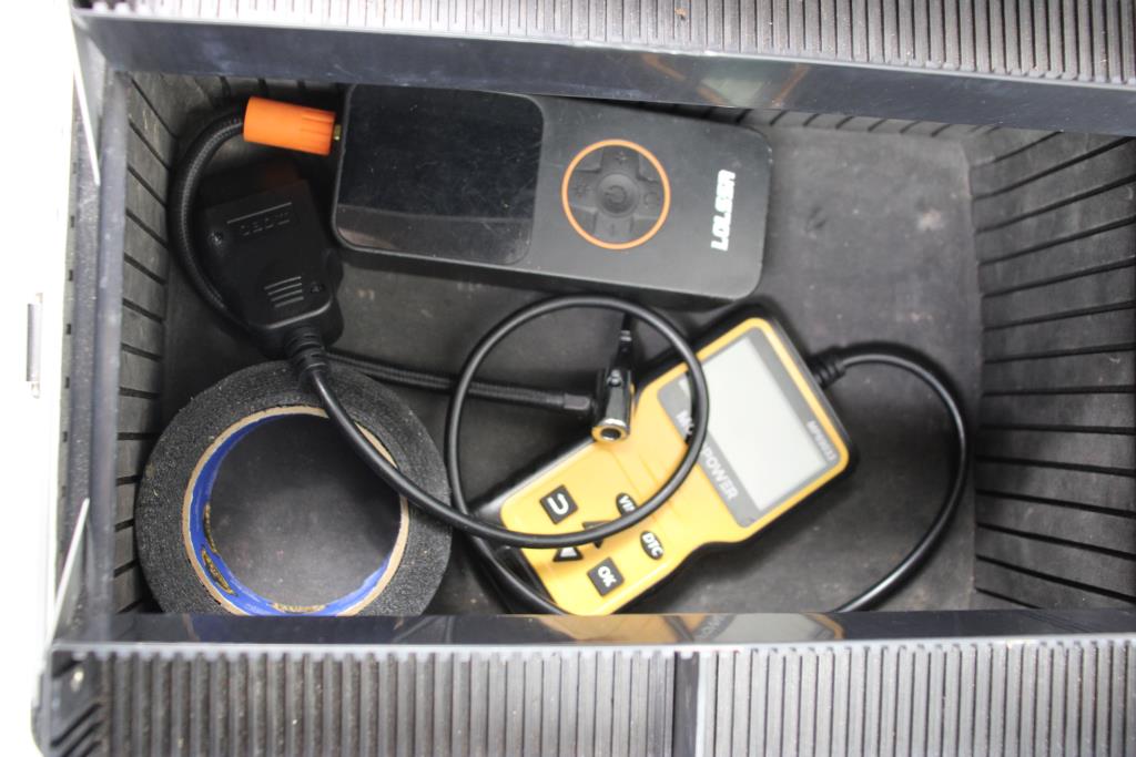 Black/ Silver Box C/ Portable Air Pump, OBD2 Reader And A Klein ...