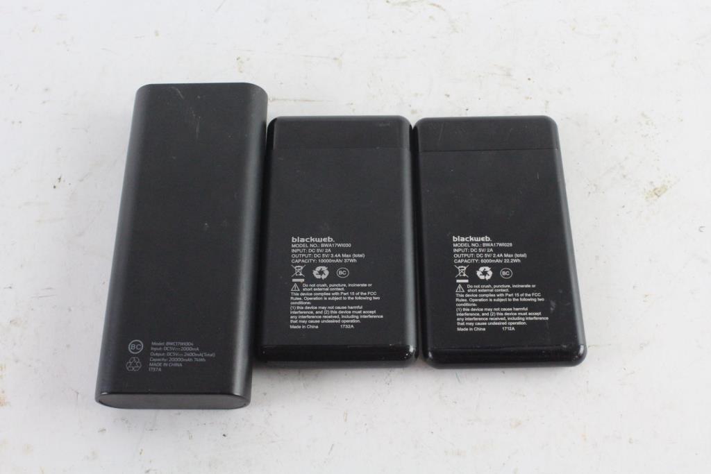 Blackweb Portable Power Banks, 3 Pieces | Property Room