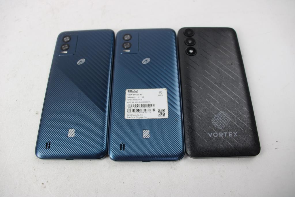 Blu, Vortex Cell Phone Lot, 3 Pieces, Sold For Parts | Property Room