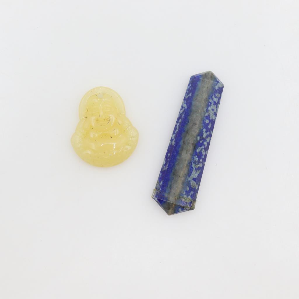 Blue And Cream Colored Loose Jewelry Craft Stones, 2 Pieces | Property Room