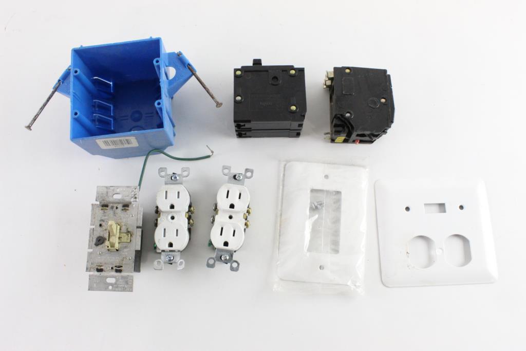 Blue Electrical Boxes And Other Electrical Equipment, 4 Pieces ...